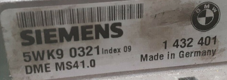 Plik wsad dme ms41.0 bez ews bmw E39 528i manual M52 1432401 5wk90321 full read immo off ews ...